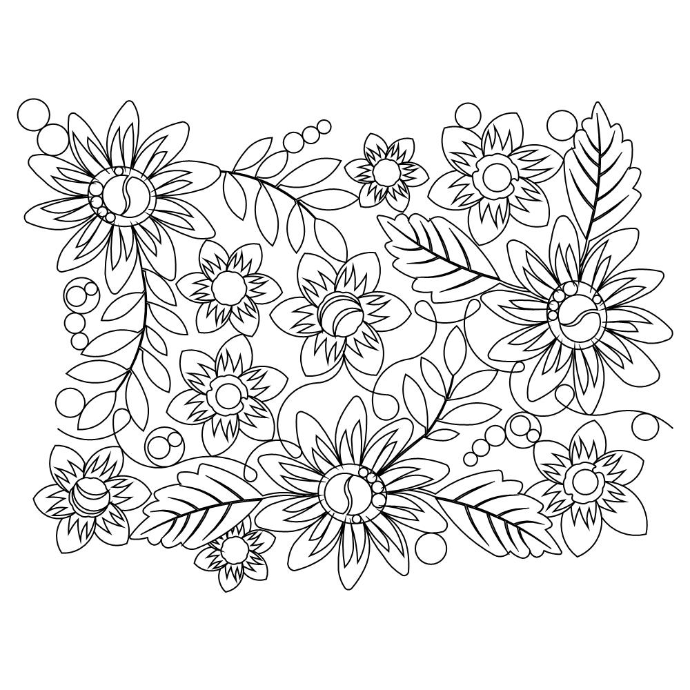 batik flower e2e 001 - Edge to Edge Quilting Patterns